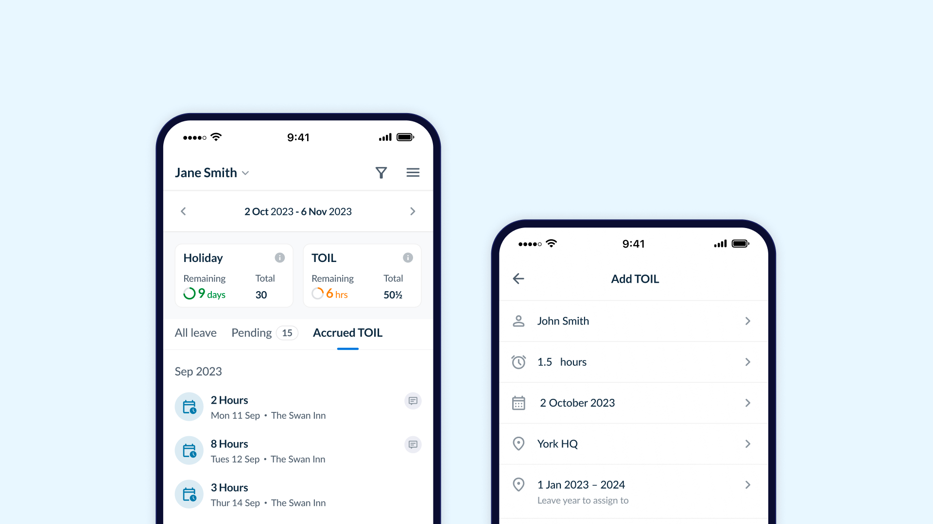 New feature: Time off in Lieu (TOIL)
